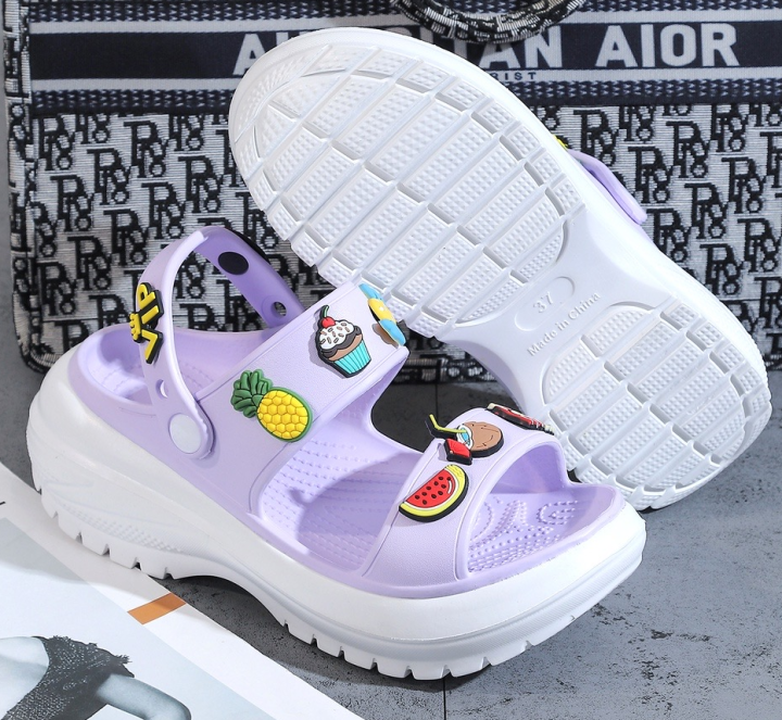 Crocs New Beach Platform Clog sandals Comfortable soft sole Korean ...