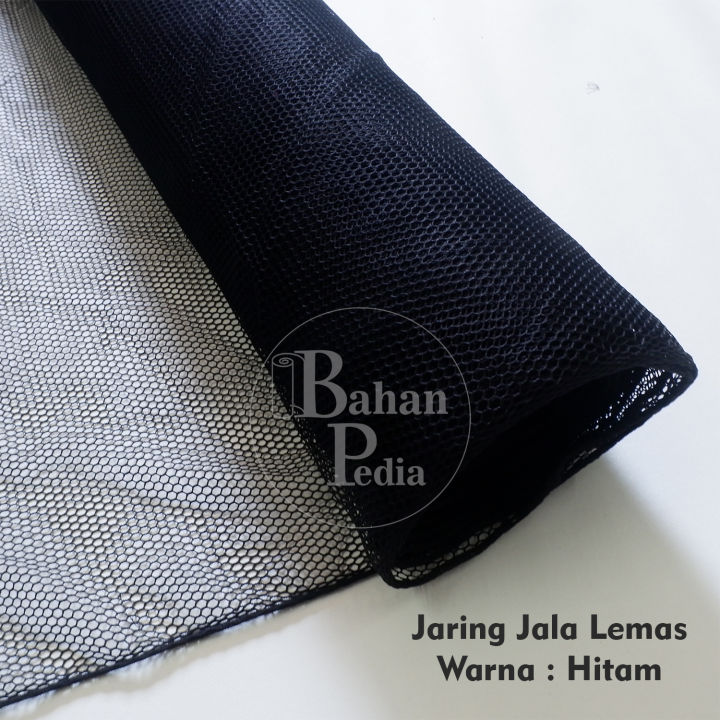 [Meter] Bahan Jala Lemas Kain Jaring Lapisan Tas Dompet - Hitam ...