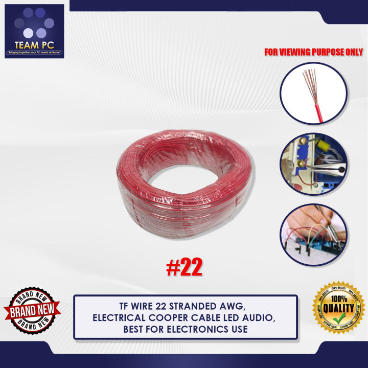 TF WIRE 22 STRANDED AWG, ELECTRICAL COOPER CABLE LED AUDIO, BEST FOR ...