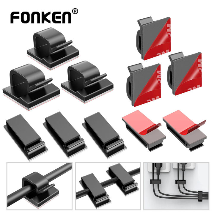 FONKEN 5 Piece Self-adhesive Cable Tie Clip Rack Storage Clip ...