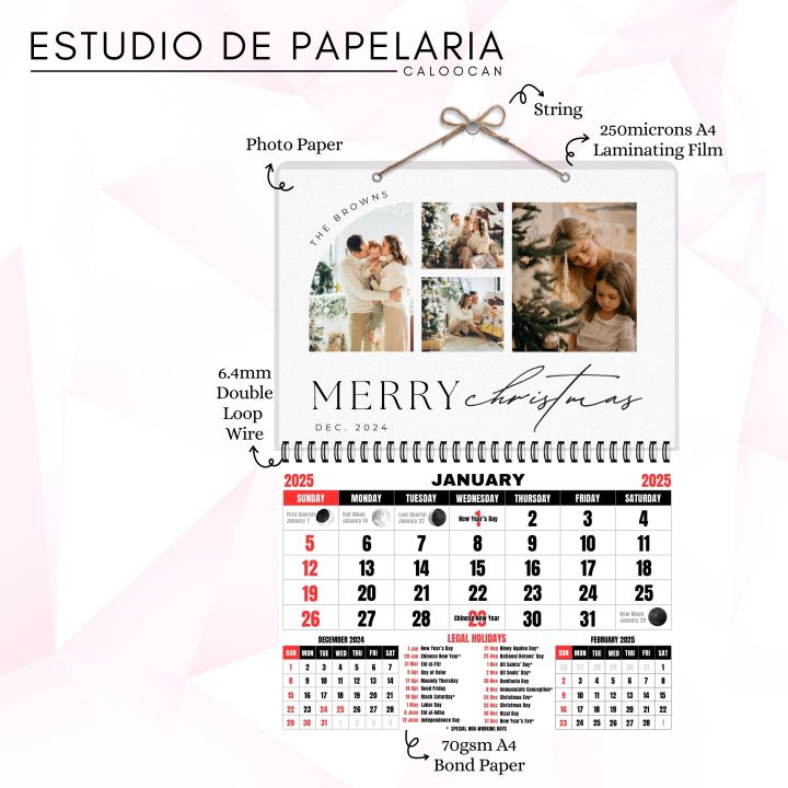Estudio | 2025 Personalized Laminated Calendar | Lazada PH
