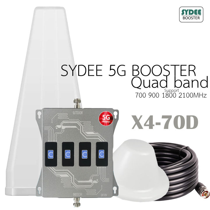 SYDEE X470D Quad band repeater booster 5G 4G 3G รองรับขยายสัญญาณความถี่ 700/900/1800/2100 MHz ...