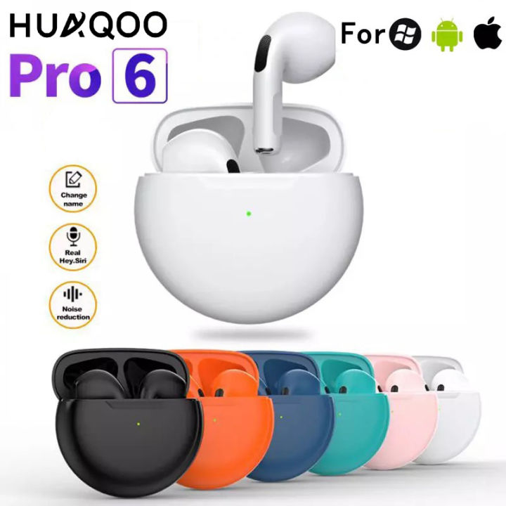 HUAQOO TWS Pro6 หูฟังไร้สายบลูทูธ 5.0 หูฟัง Hifi 3D เสียงรอบทิศทางหูฟังกีฬาหูฟังกันน้ำสำหรับ ...