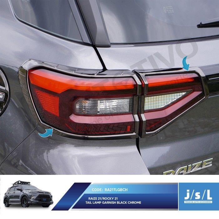 Tail Lamp Toyota Raize 2021 JSL Garnish Belakang Black Chrome | Lazada ...