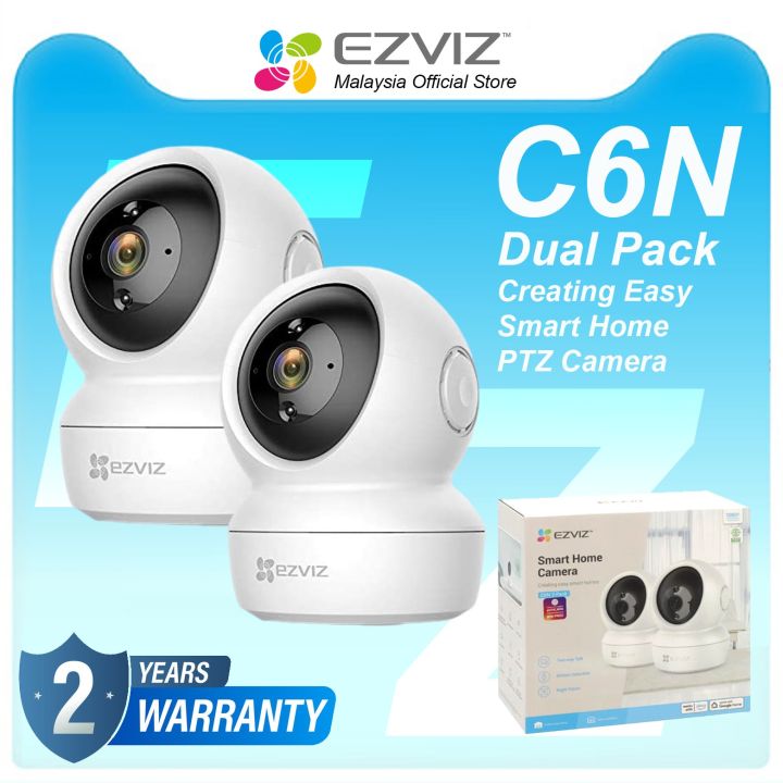 EZVIZ C6N 2MP (1080P) TWIN PACK Pan & Tilt Indoor Wireless Security ...