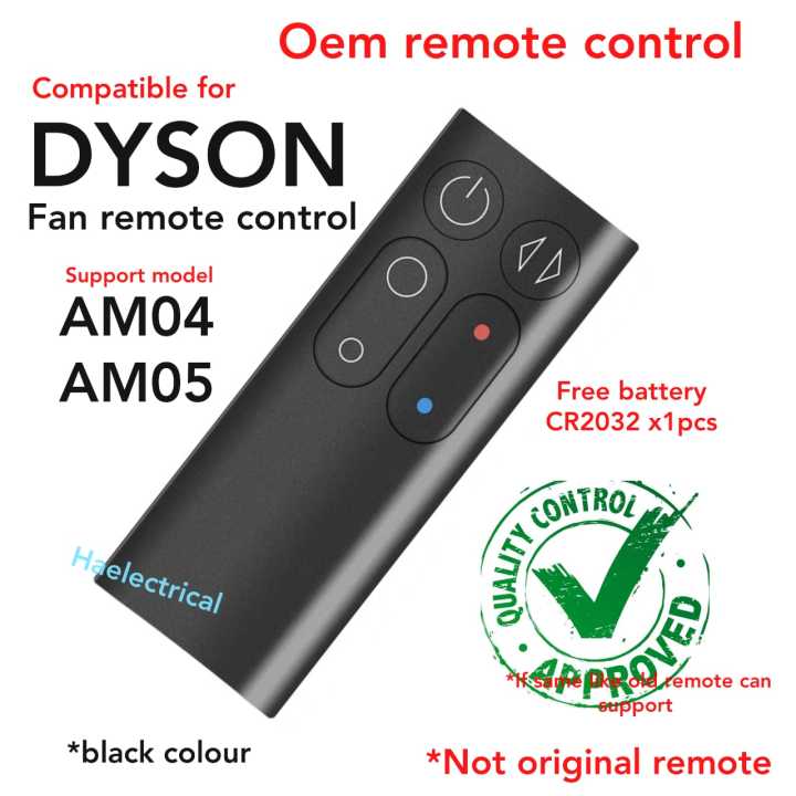 (Free Battery) Fan Remote Control For DYSON AM04 AM05 (BLACK / SILVER ...