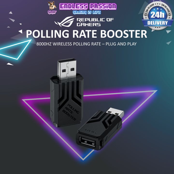 ASUS ROG Polling Rate Booster - True 8000 Hz Wireless Polling Rates ...