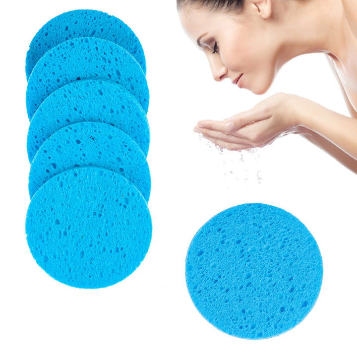 Sponge Wood Facial Natural Pulp Puff Cellulose Washing Face Round ...