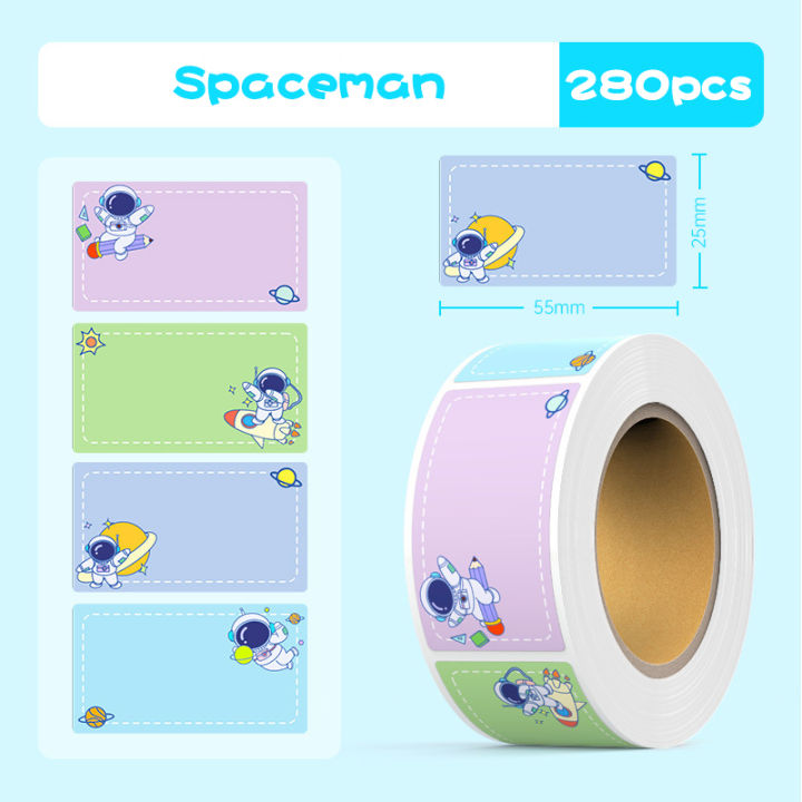 🔥chageey👍 280pcs/1 roll Name Sticker Book Label Items Marked Cartoon ...