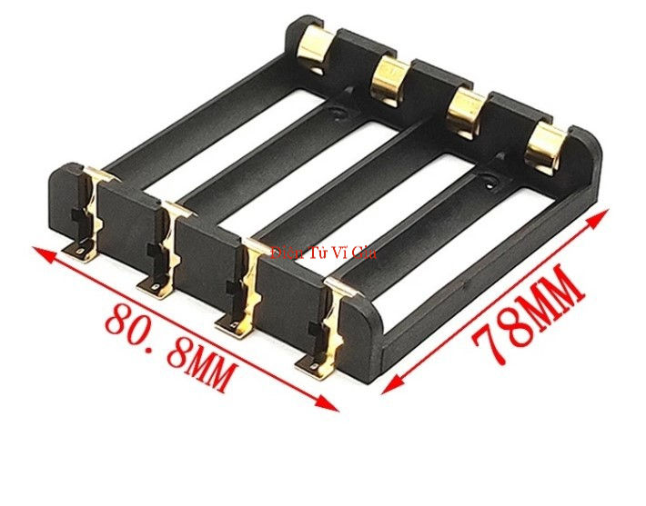 Khay 4 pin 18650 chân đồng mạ vàng chất lượng cao Nhựa ABS | Lazada.vn