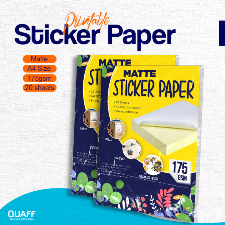 PRINTABLE STICKER PAPER MATTE A4 by VSPH | Lazada PH