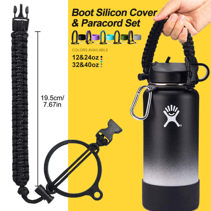 Paracord Handle plus Boot For Hydro Flask, Non-Slip Protective Silicone ...