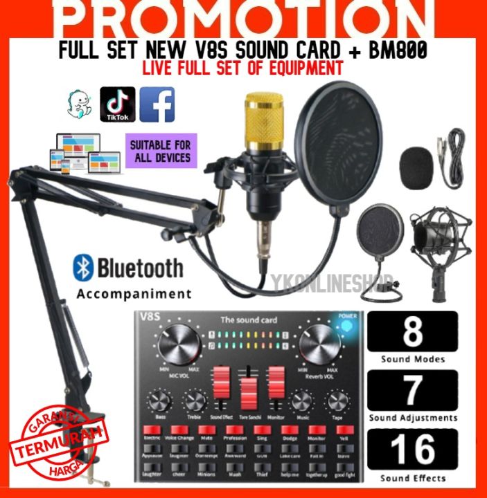 ~Ship From KL~ Professional Bm800 V8 Condenser Microphone Live Stream mic Recording Professional ...