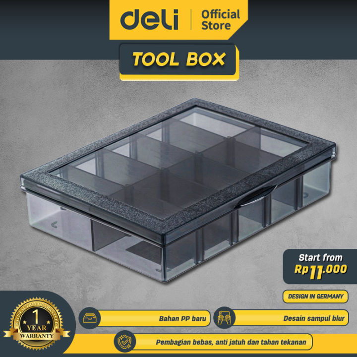 Deli Parts Box Kotak Perkakas Tool Box Hard Plastic DL432301X | Lazada ...