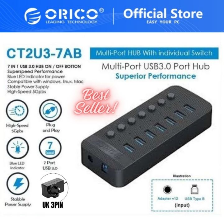 [AIM RESOURCES] ORICO Industrial USB 3.0 HUB 7/10/13/16 ABS USB OTG ...