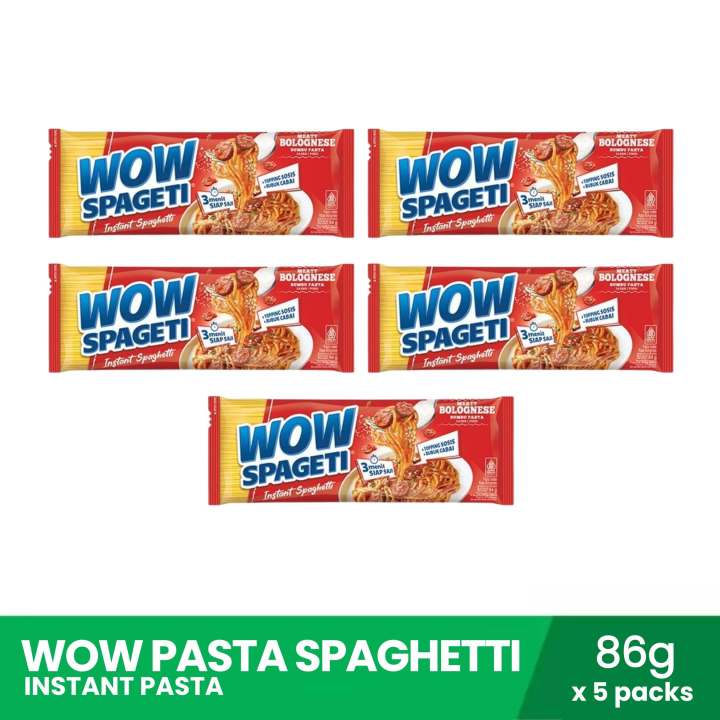 WOW PASTA Spaghetti Instant Pasta 86g x 5 packs, instant noodles ...