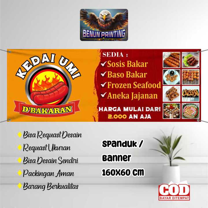 Spanduk Banner 160x60 Kedai Bakaran Custom Desain | Lazada Indonesia