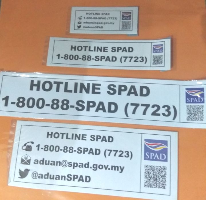 STICKER HOTLINE SPAD with QR Code Sticker For Lorry | Lazada