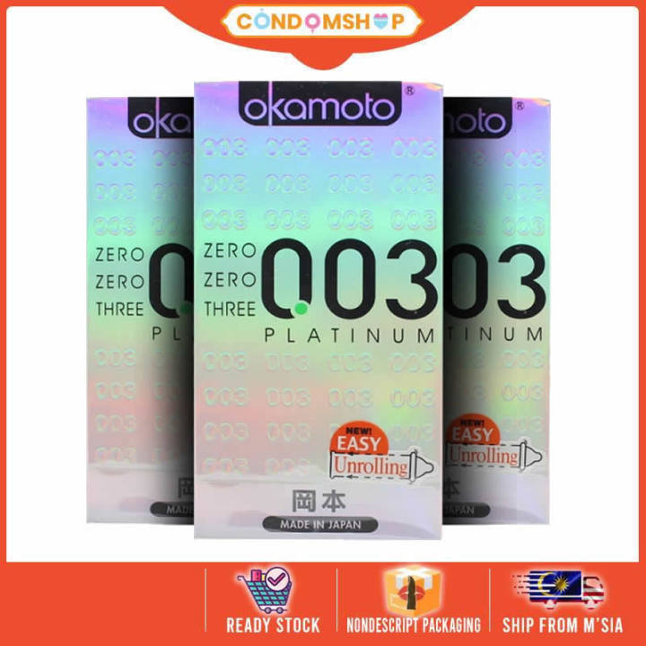 OKAMOTO ZERO ZERO THREE 003 Platinum Condom / Kondom 10 pcs PACK | Lazada