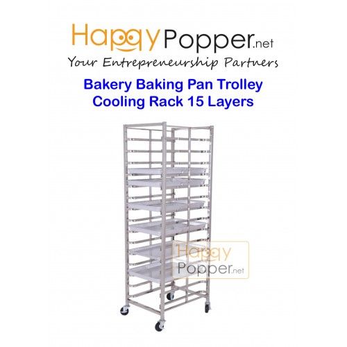Happypopper 15 tier Stainless Steel Bakery Baking Sheet Pan Trolley ...