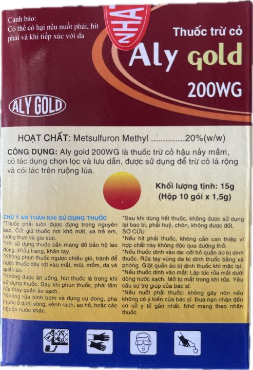 Hộp 10 gói thuốc Trừ Cỏ Aly Gold 200WG - Trừ Cỏ Lá Rộng, Cỏ Vẩy Ốc, Cỏ ...