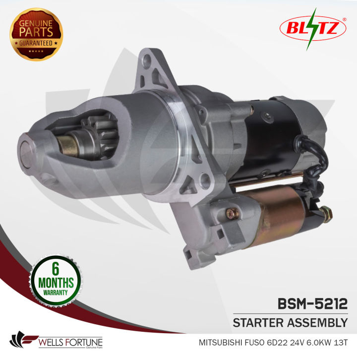 MITSUBISHI FUSO 6D22 24V / 13T / 6.0KW BLITZ STARTER ASSEMBLY 6 MONTHS ...