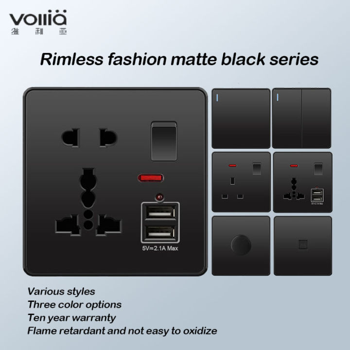 WGBVOLLIA Rimless 13amp Outlet Socket for Wall 1/2/3/4 Gang One/two Way ...