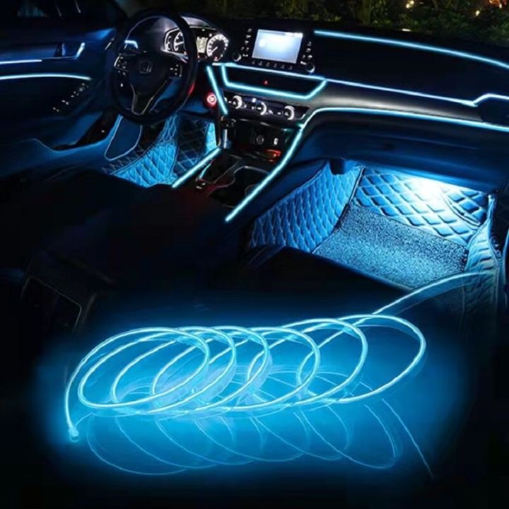Car Interior LED Ambient Light EL Wi Neon Strip DIY Flexible Automobile ...