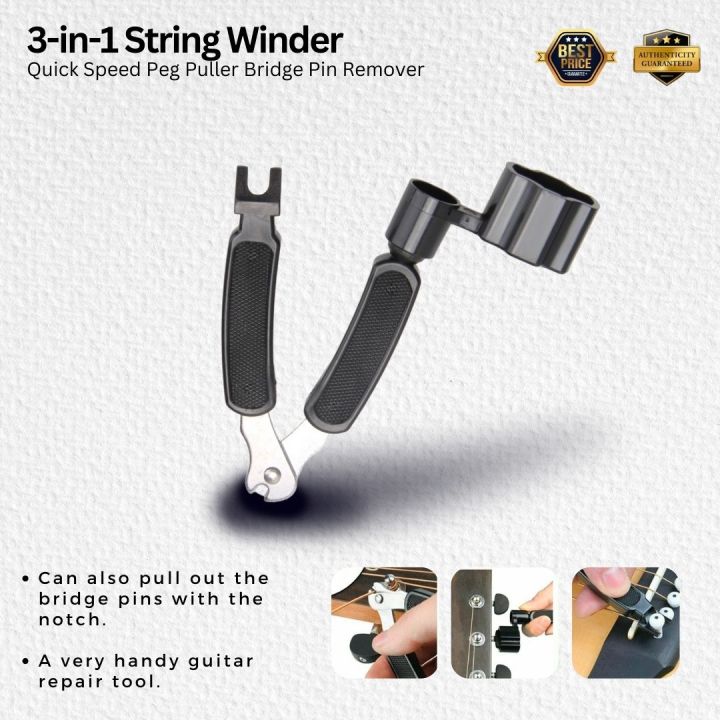 Multifunctional 3 in 1 String Winder (string cutter. pin removal ...