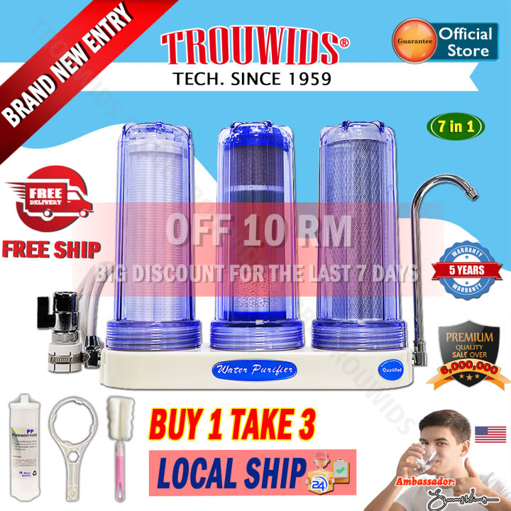 TROUWIDS Alkaline Water Purifier 3-Stages Water Filter Penapis Air ...