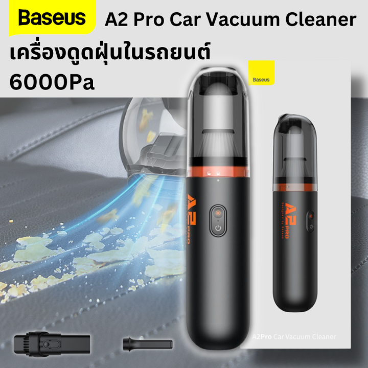 Baseus A2 Pro เครื่องดูดฝุ่นในรถยนต์ 6000Pa สําหรับทําความสะอาดรถ บ้าน มินิ มือถือ ไร้สาย ...
