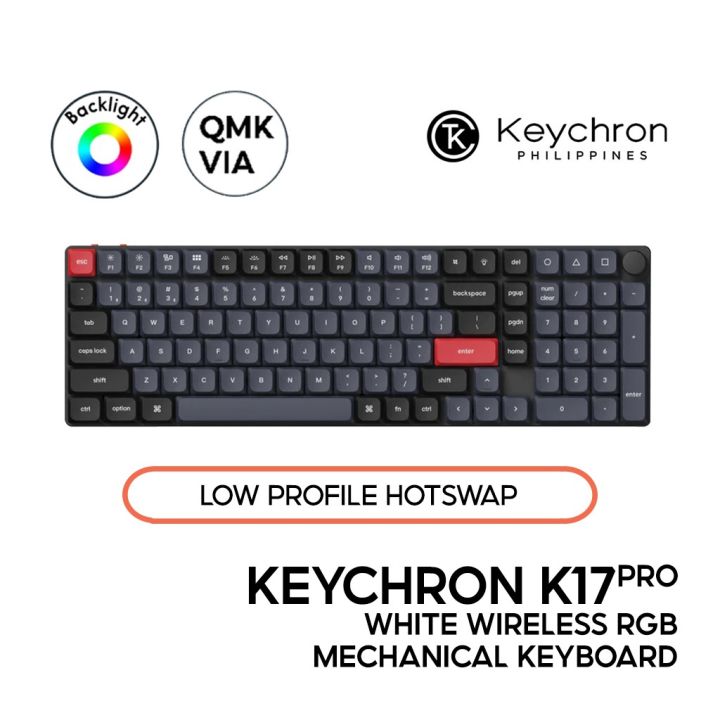 Keychron K17 Pro Mechanical Keyboard (96% layout, Wired/Bluetooth, RGB LED, Low Profile, Hotswap ...