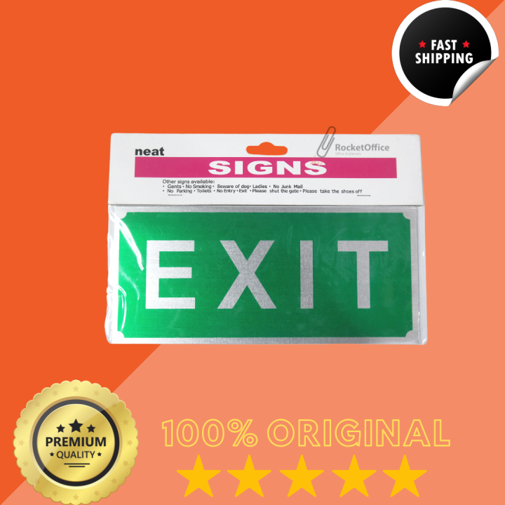 EXIT SIGN - Aluminum Metal Plate w/ Adhesive Sticker Signage | Lazada PH
