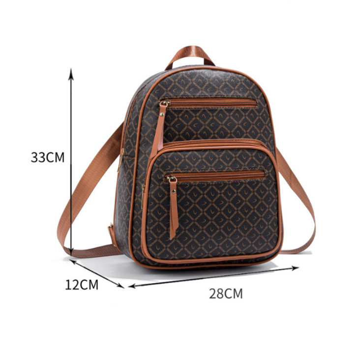 UISNMALL #B334 School Backpack Bag Watperoof Leather 3 zipper pocket ...