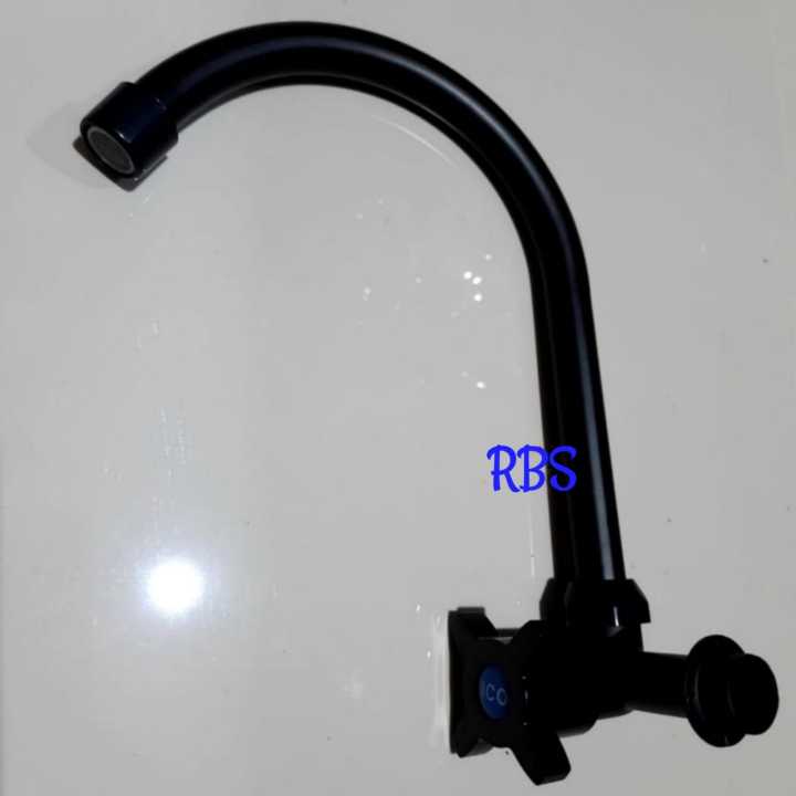 Kran Angsa Pipa Hitam Doff - Keran Bak Cuci Piring Black - Kran Angsa ...