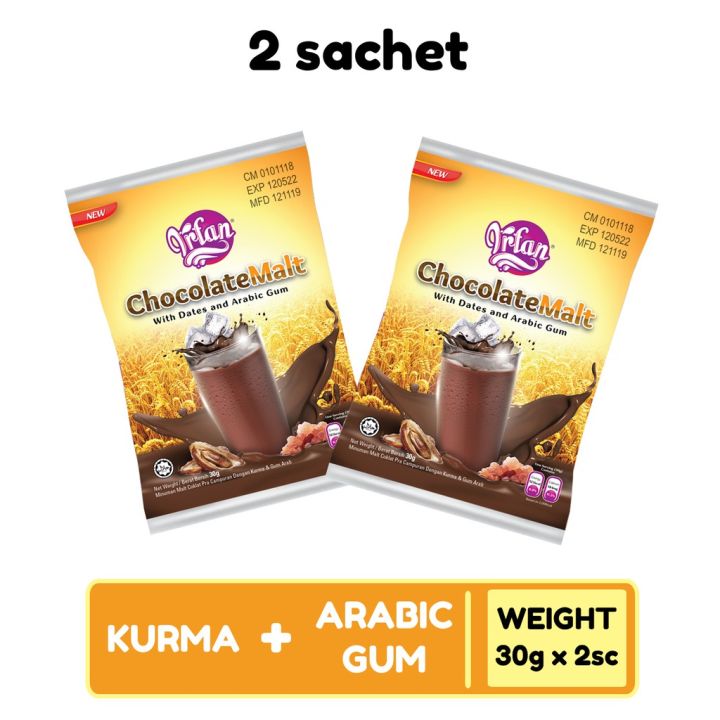 [2 SACHET] IRFAN CHOCOLATE MALT / KOKO KURMA / MINUMAN COKLAT | Lazada
