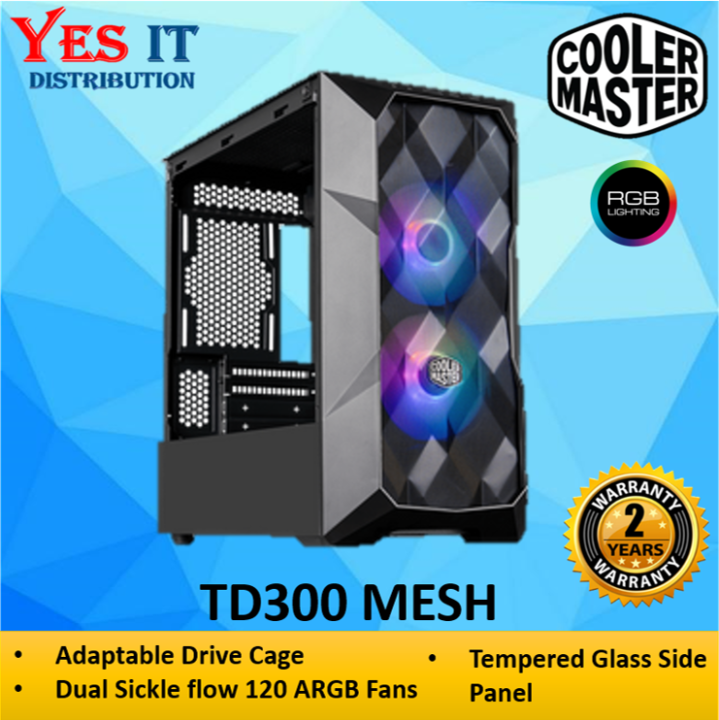 COOLER MASTER MASTERBOX TD300 MESH MINI TOWER MICRO-ATX DESKTOP CASING ...