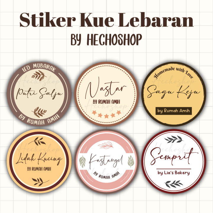 Stiker Kue / Makanan Lebaran, Kue Kaleng, Snack (ISI 10PCS) | Lazada ...