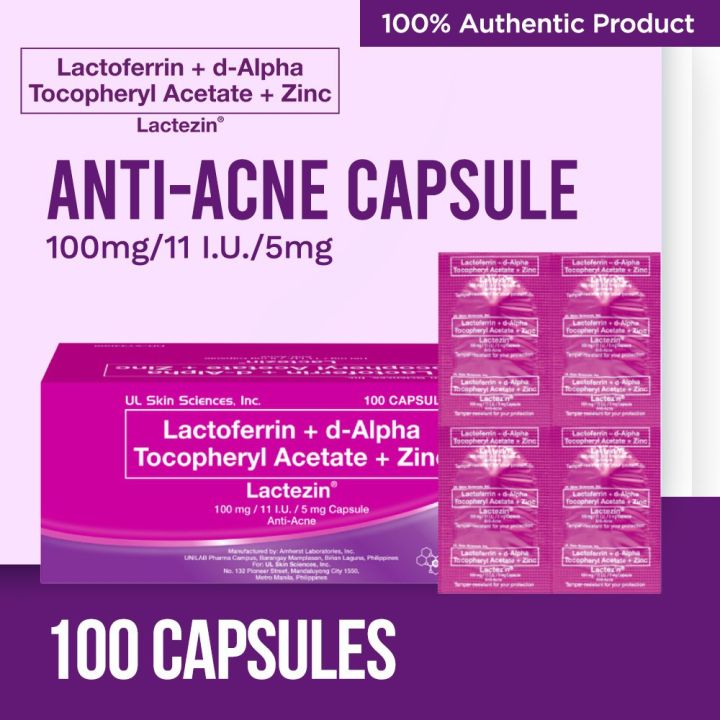 Lactezin 100mg Anti-Acne 100 capsules | Lazada PH