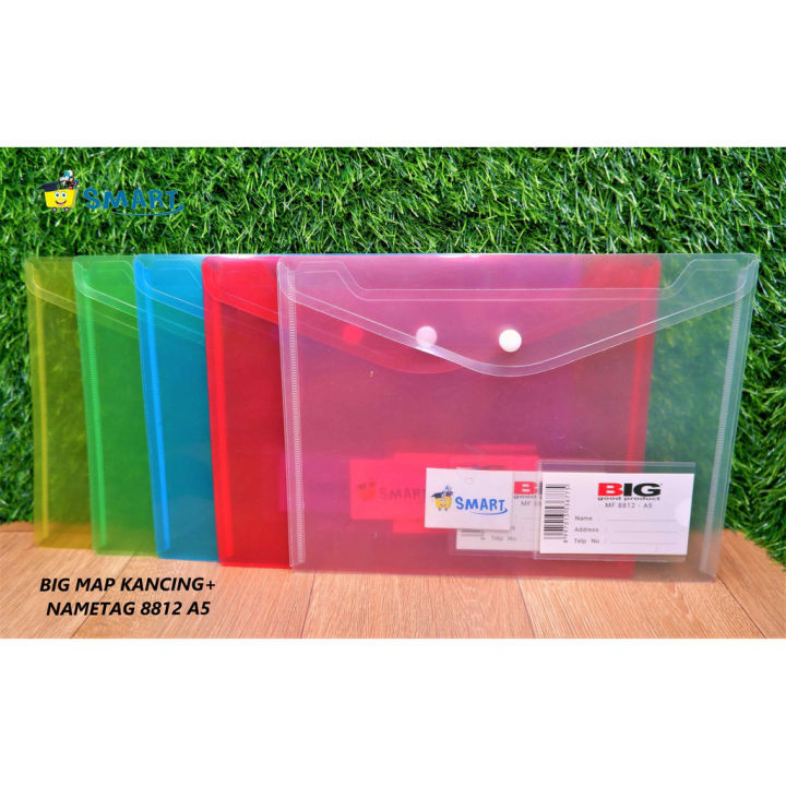 BIG MAP KANCING = NAMETAG 8812 - A5 TRANSPARANT, Warna KUNING | Lazada ...