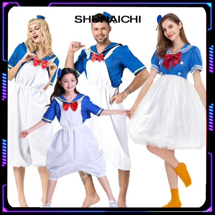 SHUNAICHI Halloween Cute Donald Duck COS Animal Duck Dress Overalls Set ...