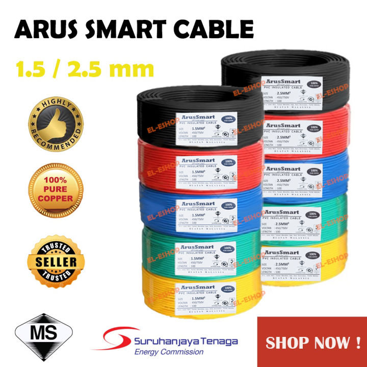 ARUS SMART KABEL / CABLE 1.5MM ~ 2.5MM COLOUR (SIRIM) / ASIA KABEL ...