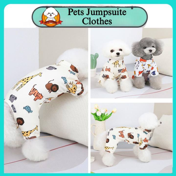 Pet Jumpsuit Clothes Comfort T-Shirt Animal Print Cartoon Clothes ...