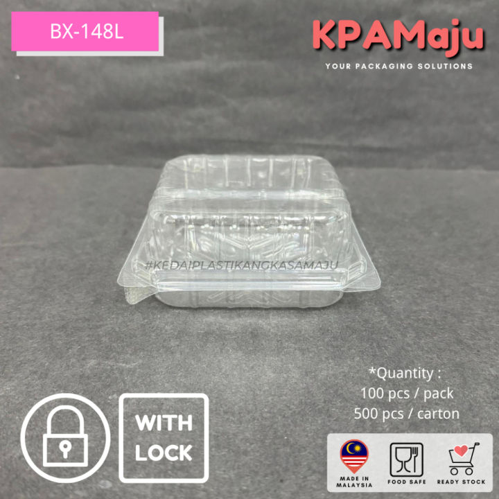 [100pcs] BX-148L - Bakery Disposable Plastic Clear, Bekas Kuih Plastik ...