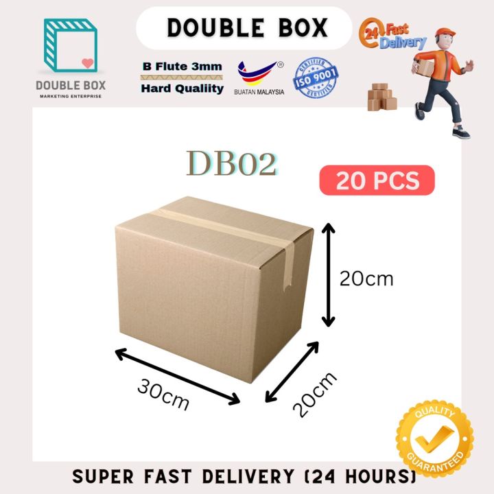 (20pcs DB02) DoubleBox Packaging Box Carton Box Packing Box Paper Boxes Kotak | Lazada