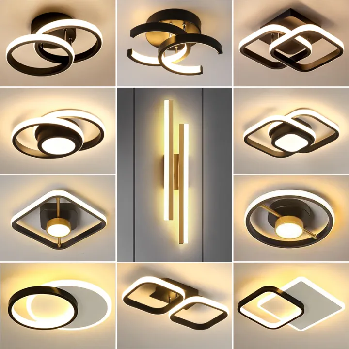 3 Colors Modern Ceiling Lights Square LED Panel Acrylic Diameter Flush ...
