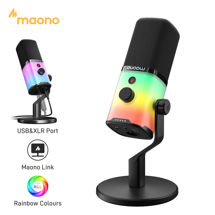 MAONO PD100X RGB USB&XLR Dual Mode USB Dynamic microphone ,Noise cancellation Gaming microphone ...