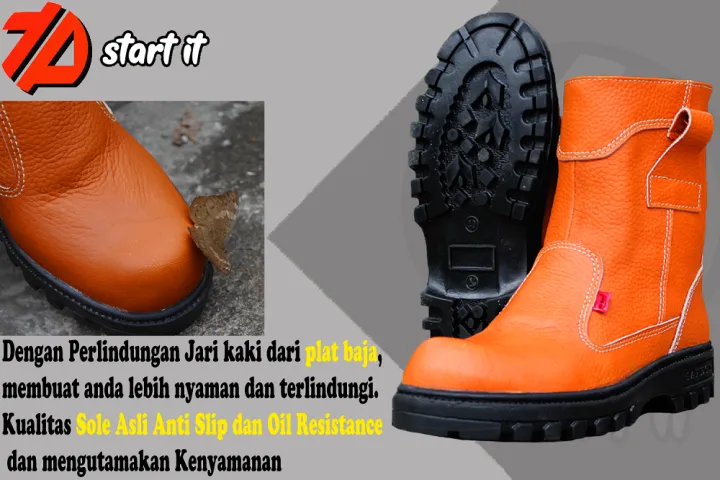 Sepatu Septi Saveti Safety Boot King Shoes SKN Ujung Besi Kulit Buatan ...