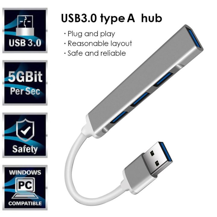 USB HUB 3.0 4 port Aluminium Shell Grey Ultra Thin | Lazada Indonesia