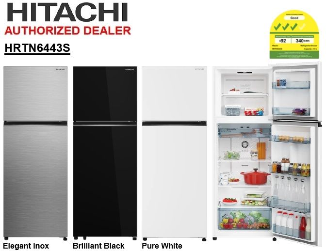 HITACHI HRTN6443S New Stylish 2 door Inverter Refrigerator 409L ...